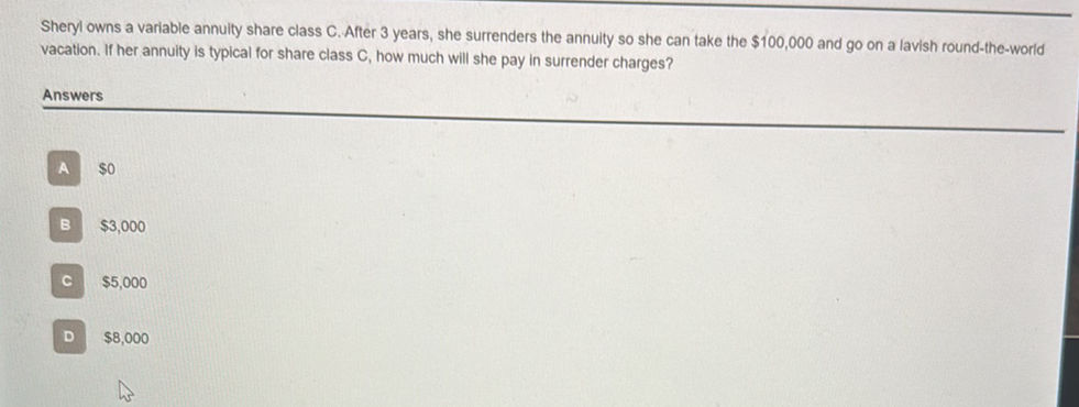 Sheryl owns a variable annuity share class