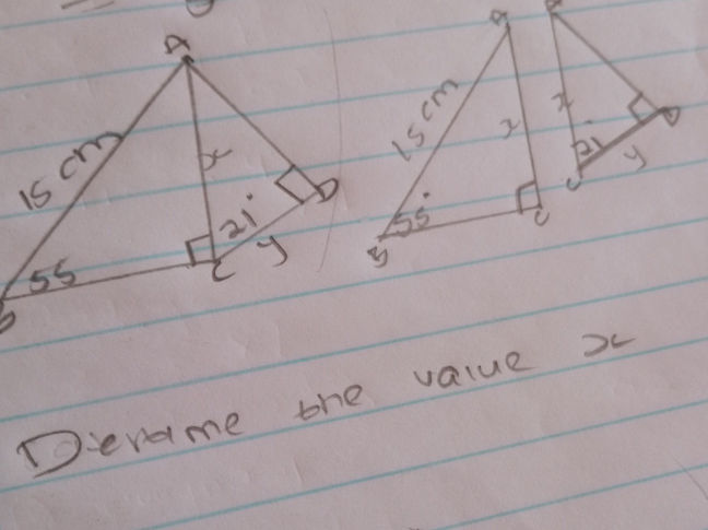Determine the value of $x$. Diagram shows | StudyX