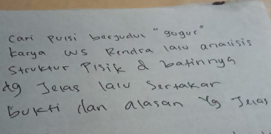 Cari puisi berjudul "gugur" karya WS Rendra | StudyX