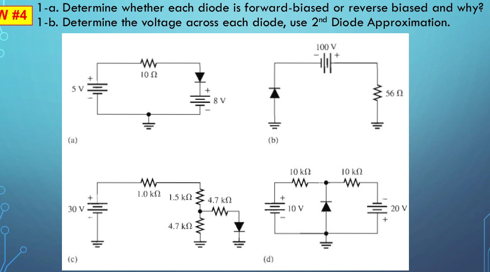 1-a. Determine whether each diode is | StudyX