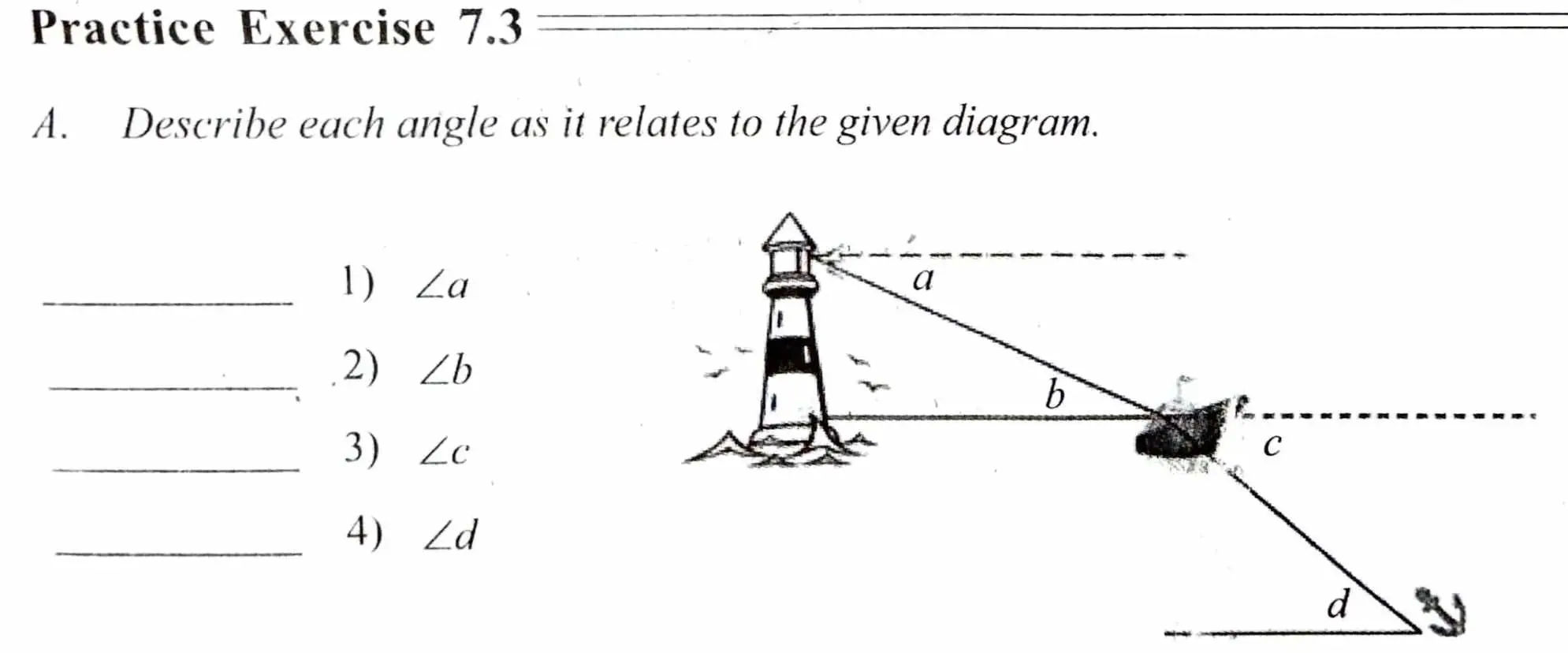 Practice Exercise 7.3 A. Describe each angle | StudyX