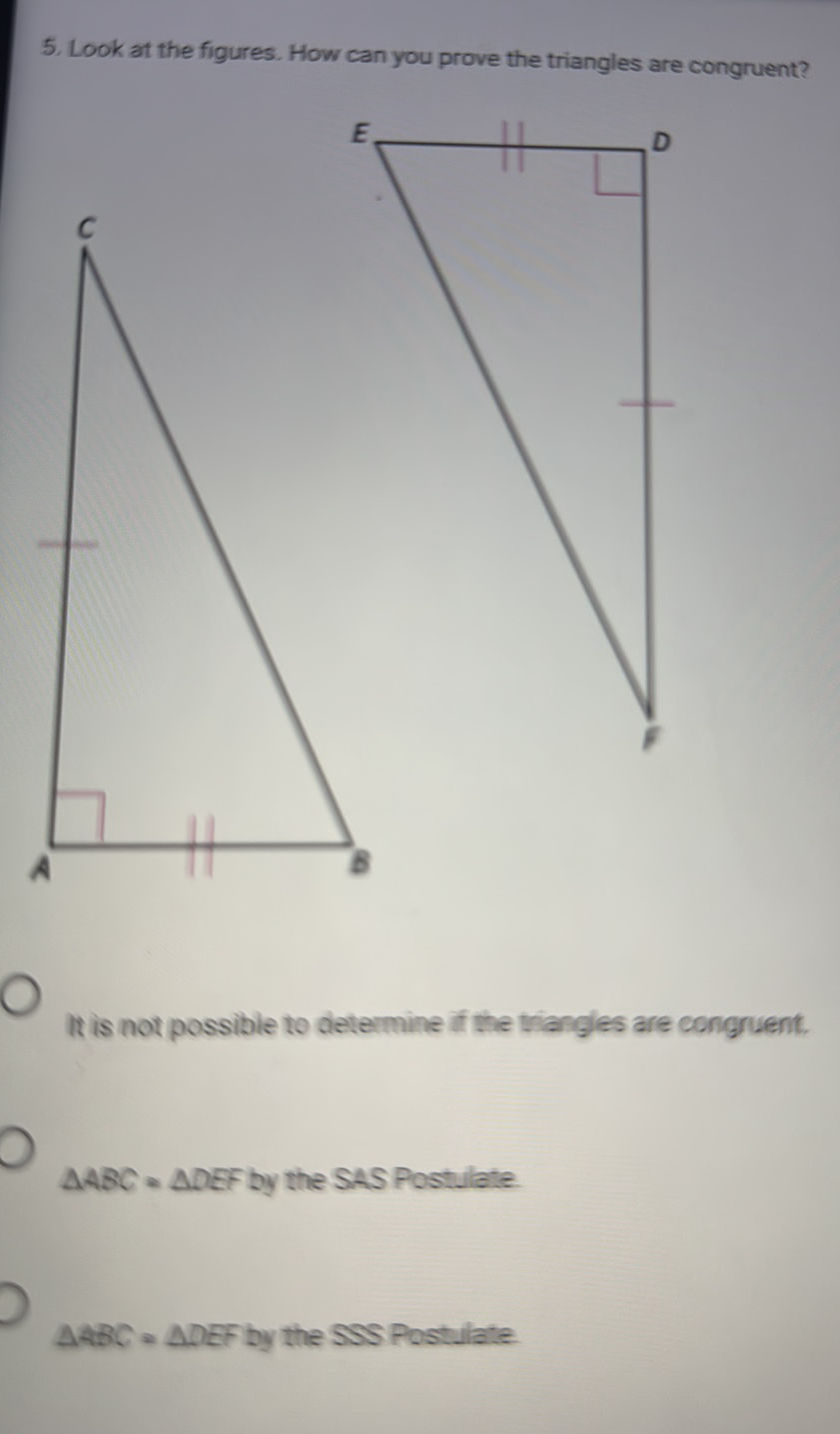 5. Look at the figures. How can you prove | StudyX