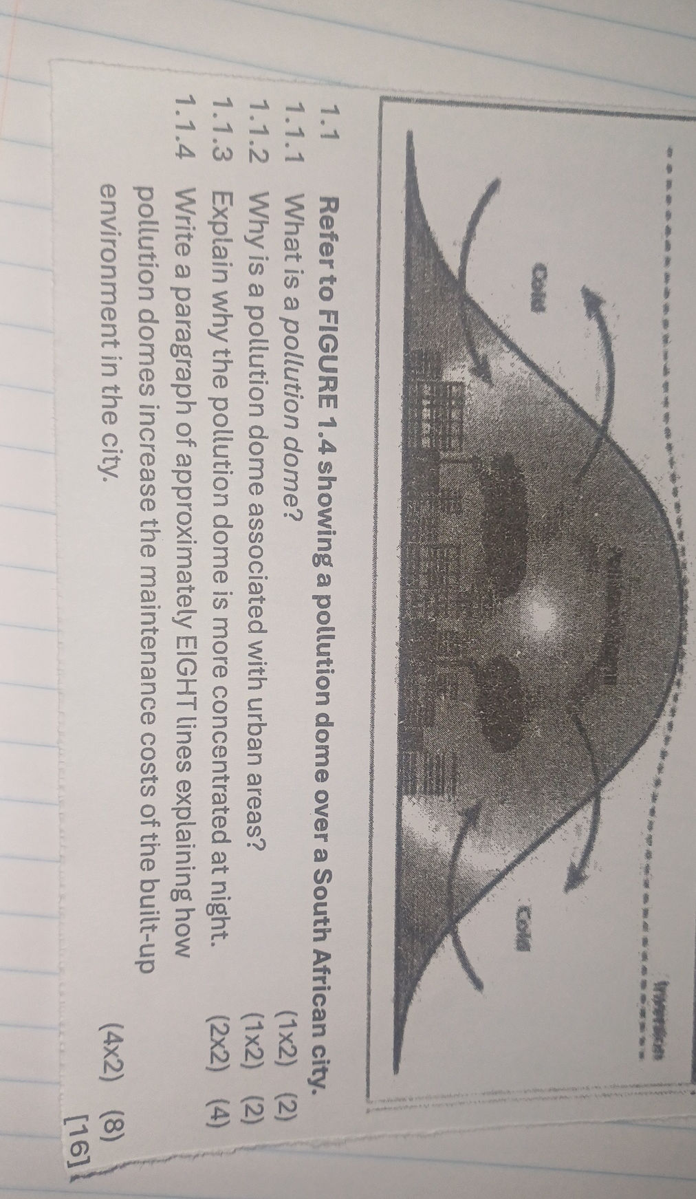 1.1 Refer to FIGURE 1.4 showing a pollution | StudyX