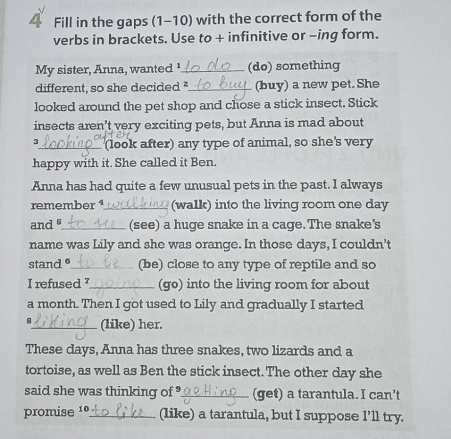 Fill in the gaps (1-10) with the correct | StudyX