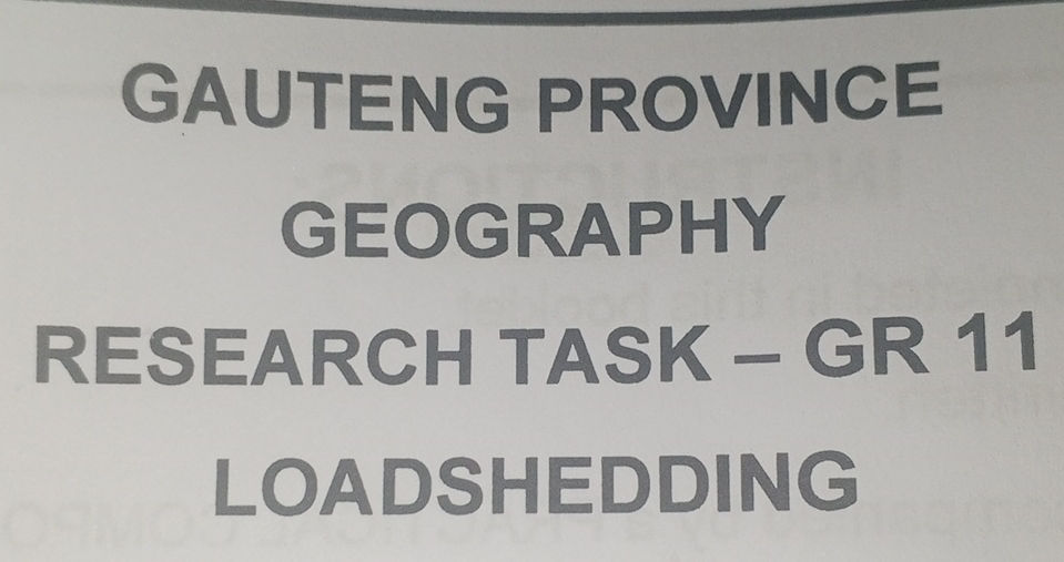 GAUTENG PROVINCE GEOGRAPHY RESEARCH TASK - | StudyX