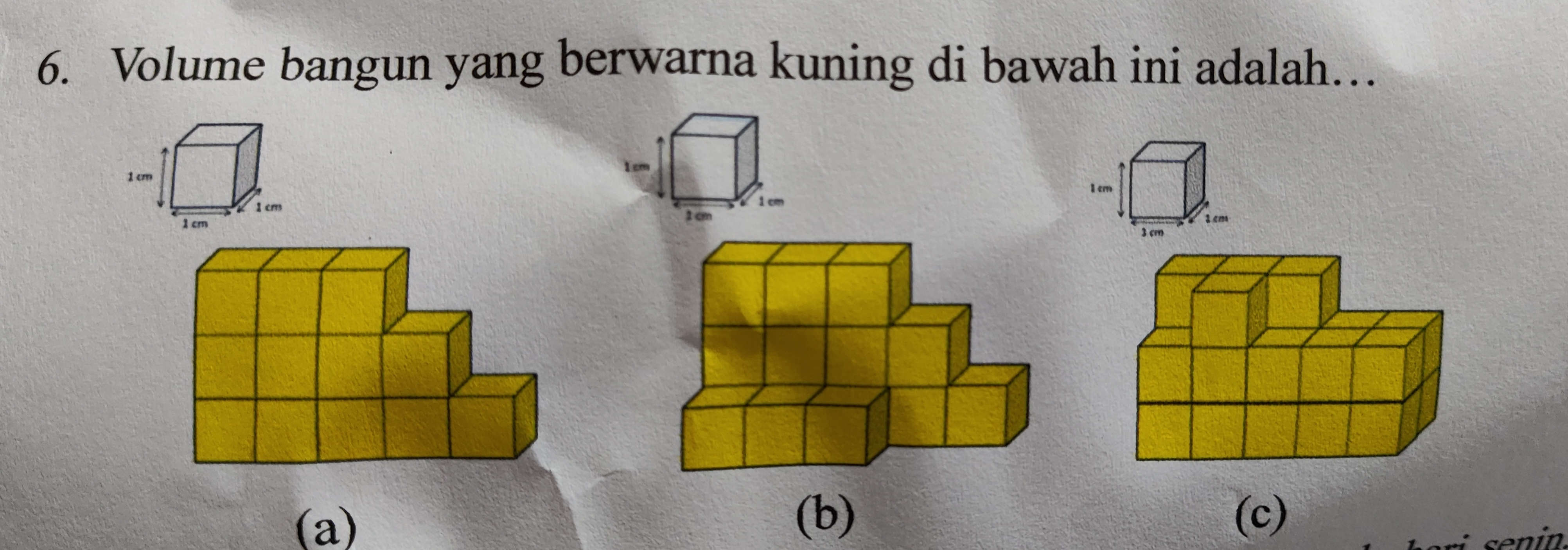 6. Volume bangun yang berwarna kuning di | StudyX