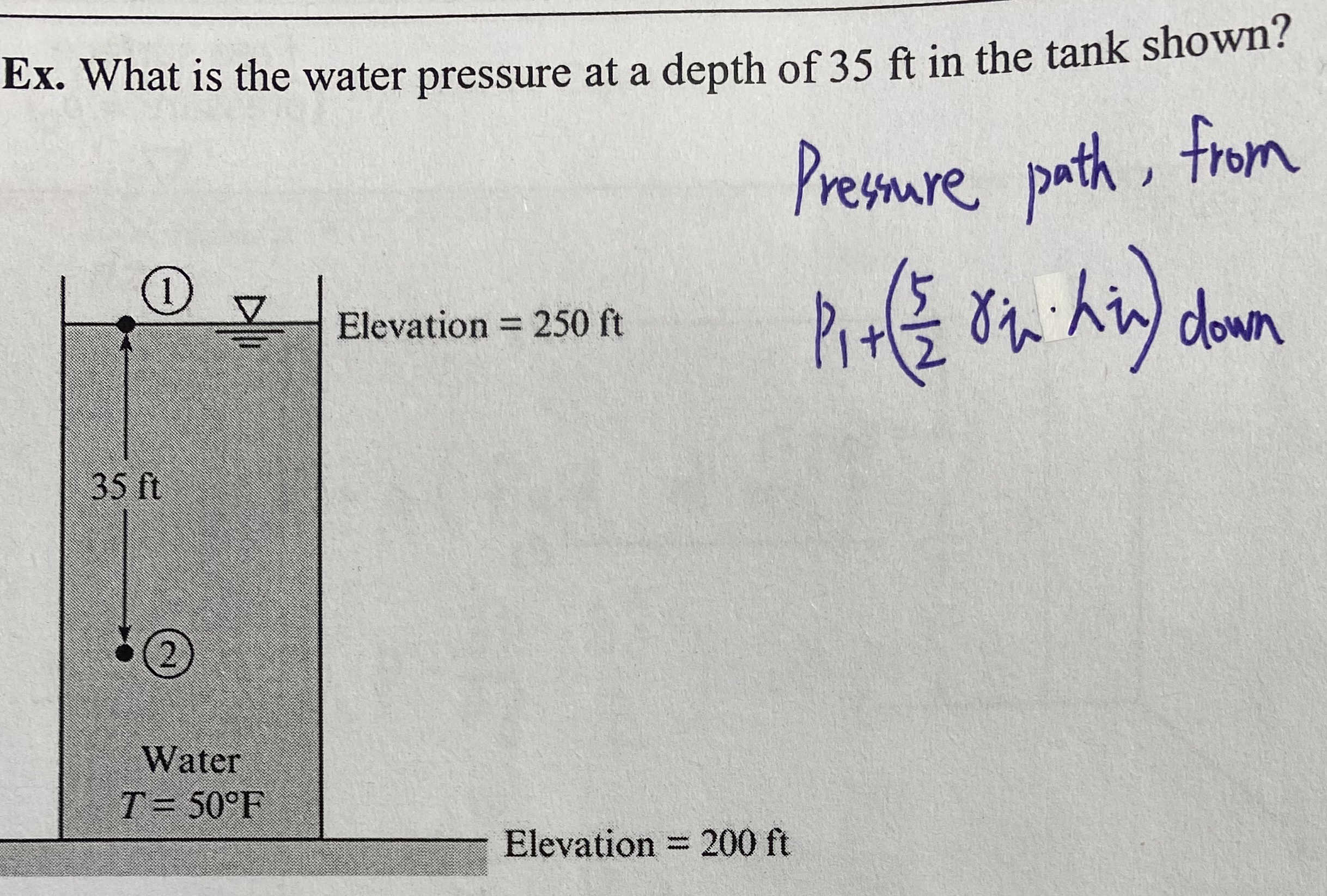 Ex. What is the water pressure at a depth of | StudyX