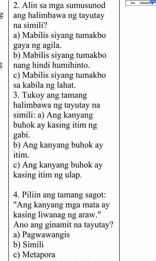 2. Alin sa mga sumusunod ang halimbawa ng | StudyX