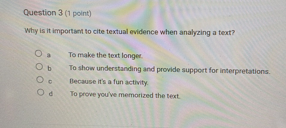 Why is it important to cite textual evidence | StudyX