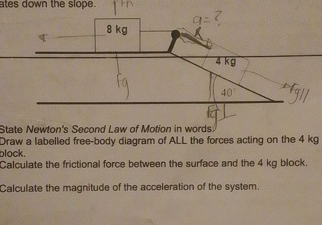 State Newton's Second Law of Motion in | StudyX