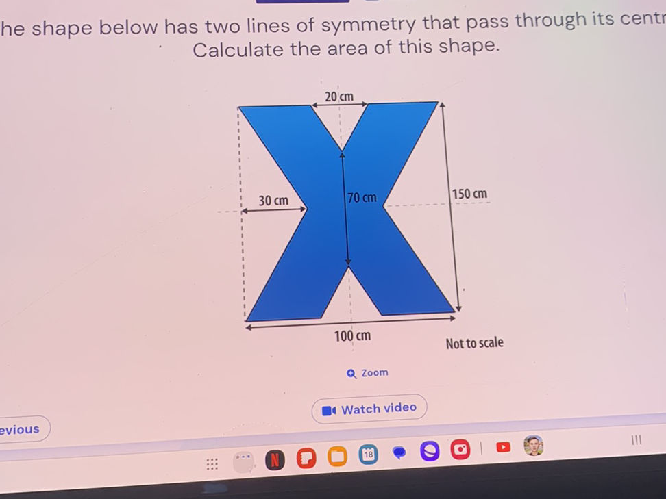 The shape below has two lines of symmetry | StudyX