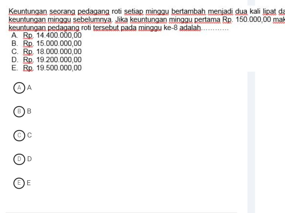 Keuntungan seorang pedagang roti setiap | StudyX