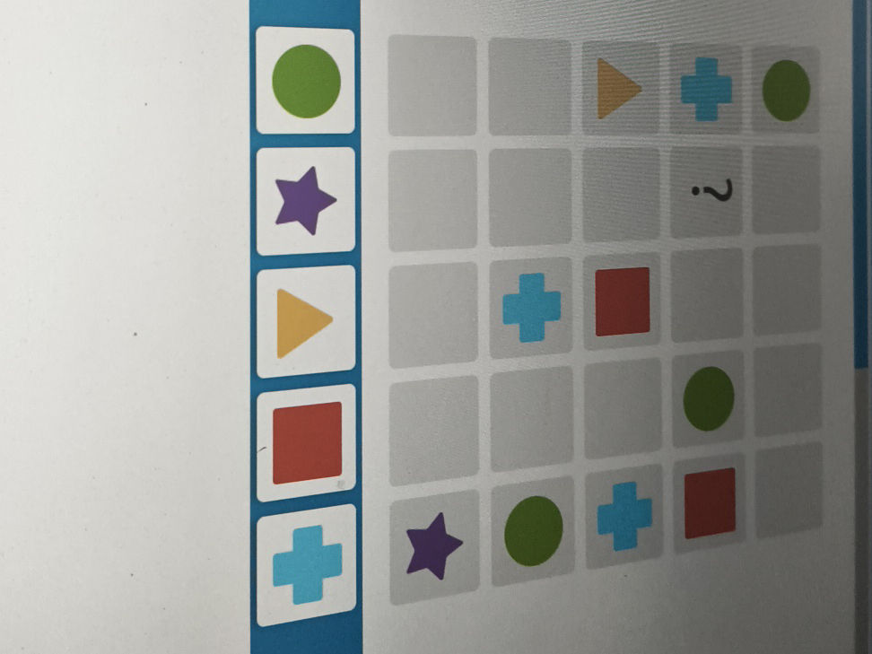 A grid of shapes is shown. The question mark | StudyX