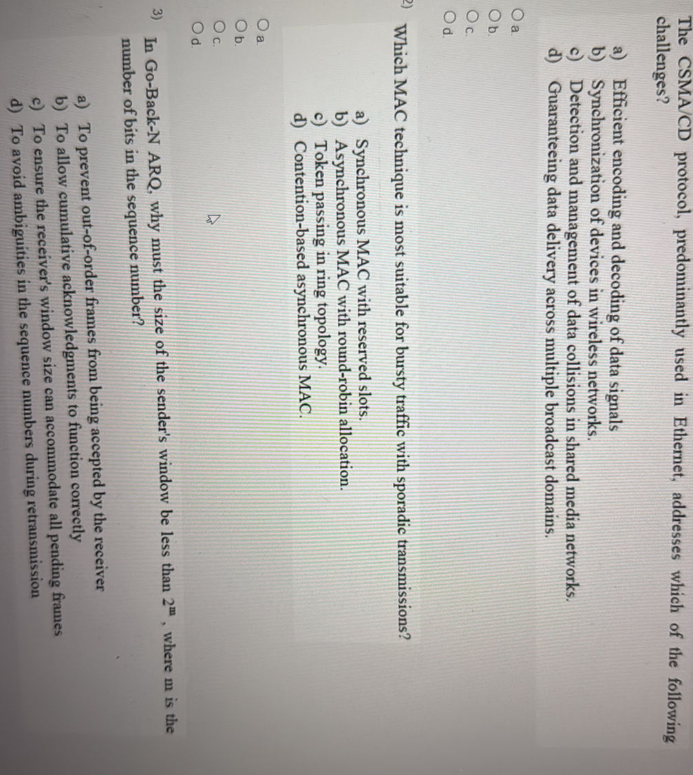 The CSMA/CD protocol, predominantly used in | StudyX