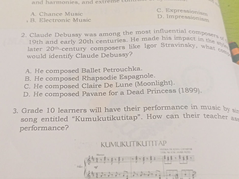 2. Claude Debussy was among the most | StudyX
