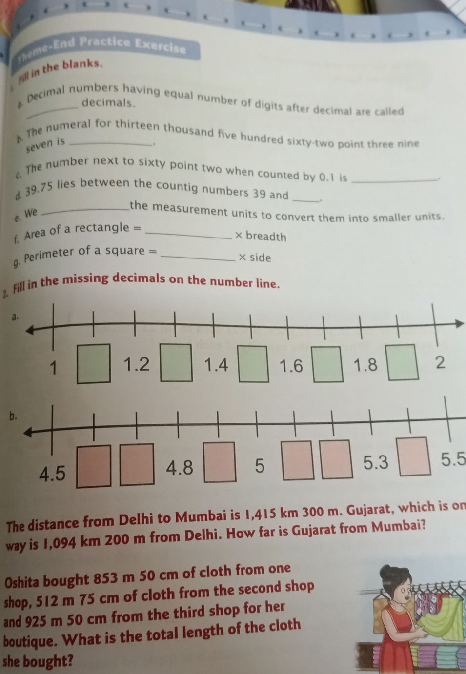 Fill in the blanks. a. Decimal numbers | StudyX