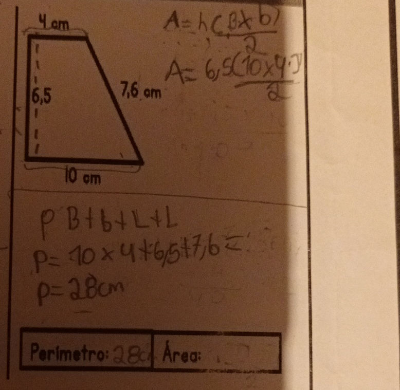 The image shows a trapezoid with the | StudyX