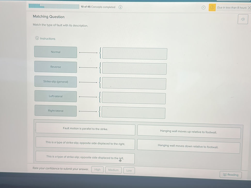 Matching Question Match the type of fault | StudyX