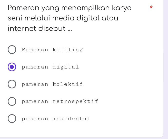 Pameran yang menampilkan karya seni melalui | StudyX
