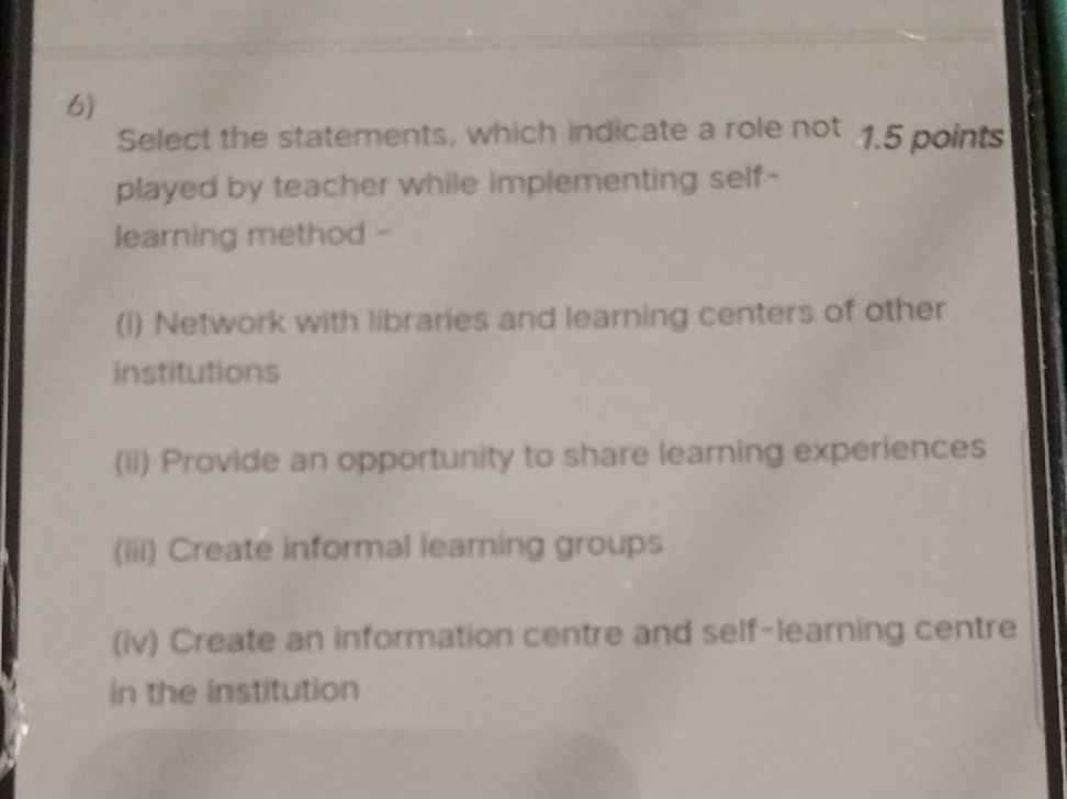 6) Select the statements, which indicate a | StudyX