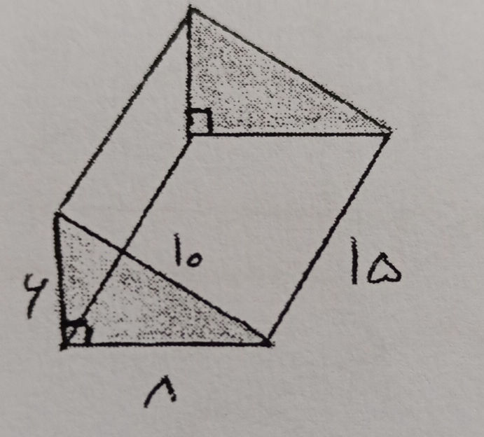 The image shows a triangular prism with the | StudyX
