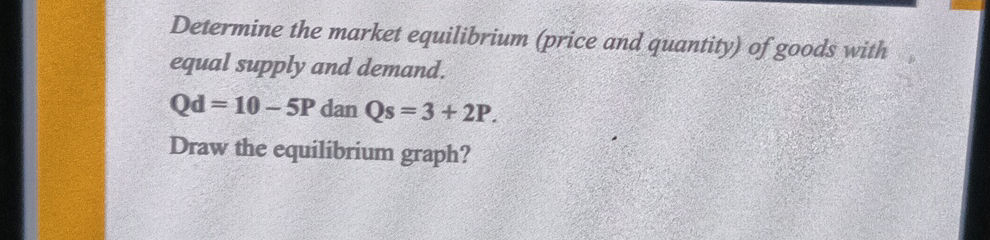 Determine the market equilibrium (price and | StudyX