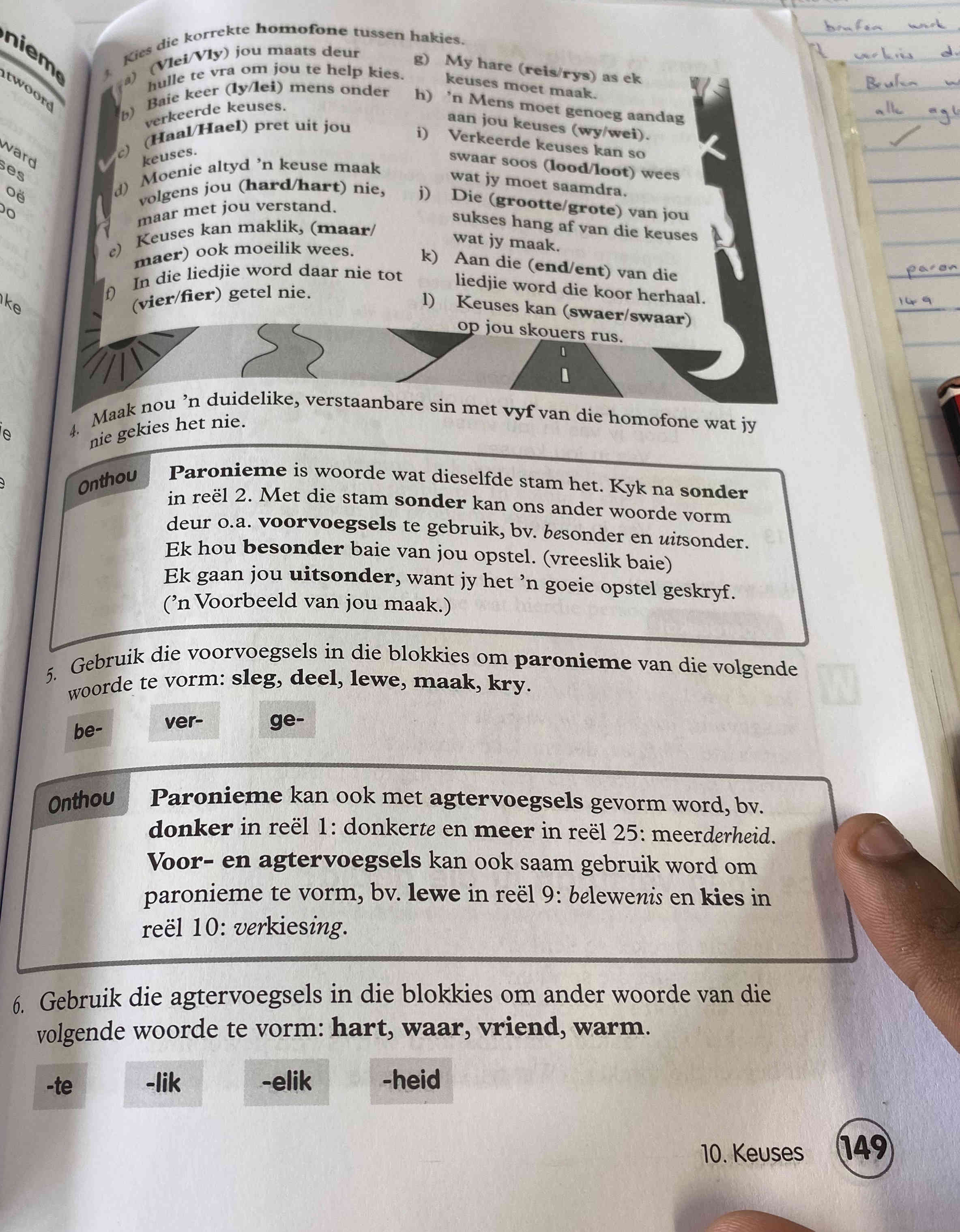 5. Gebruik die voorvoegsels in die blokkies | StudyX