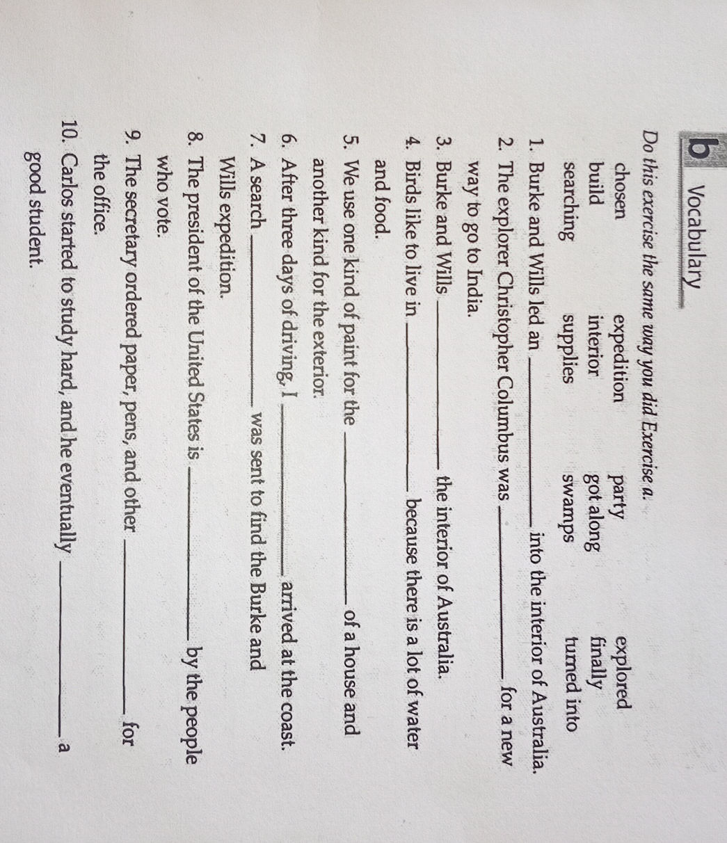 1. Burke and Wills led an ____ party. 2. The | StudyX