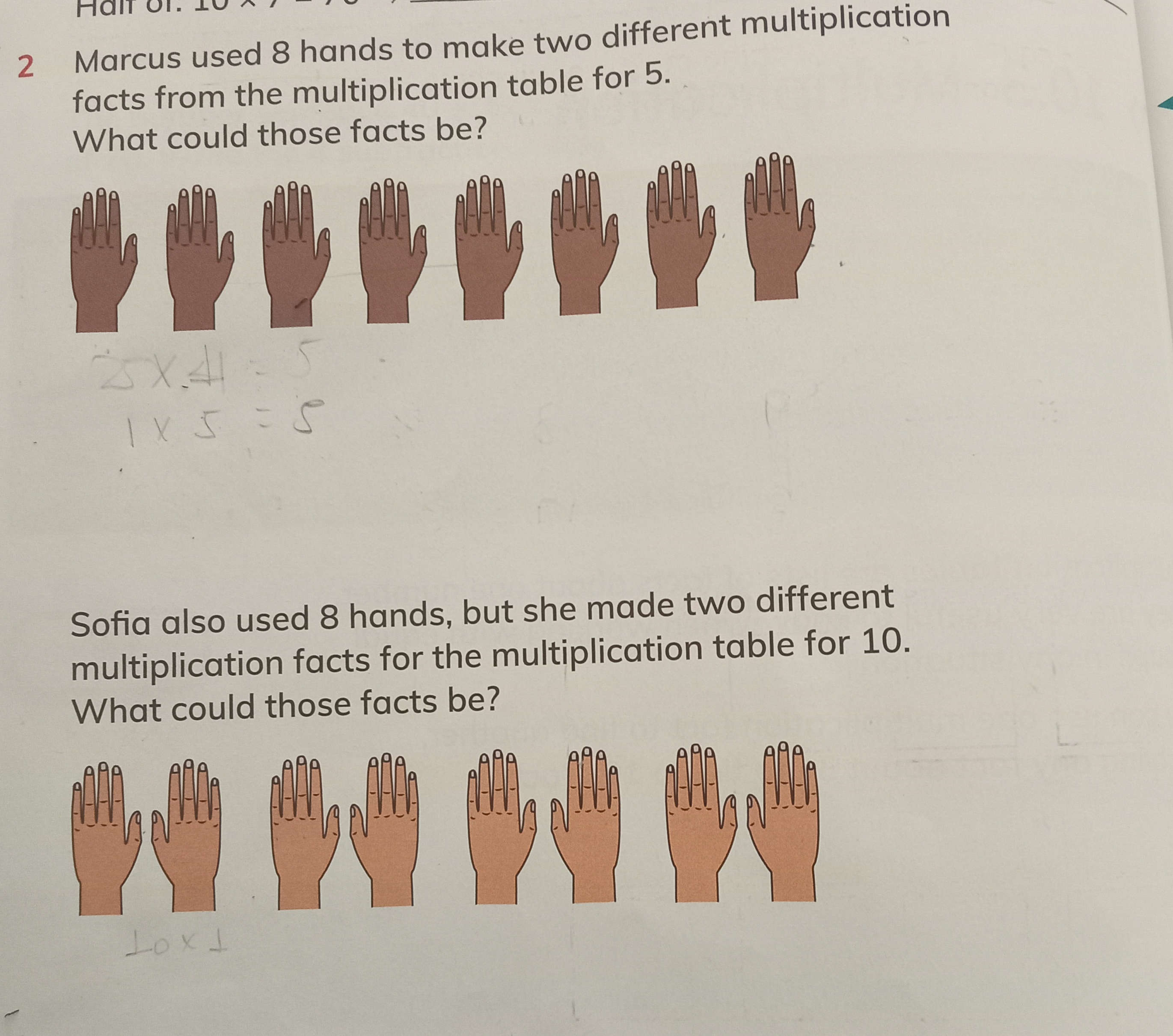 Marcus used 8 hands to make two different | StudyX