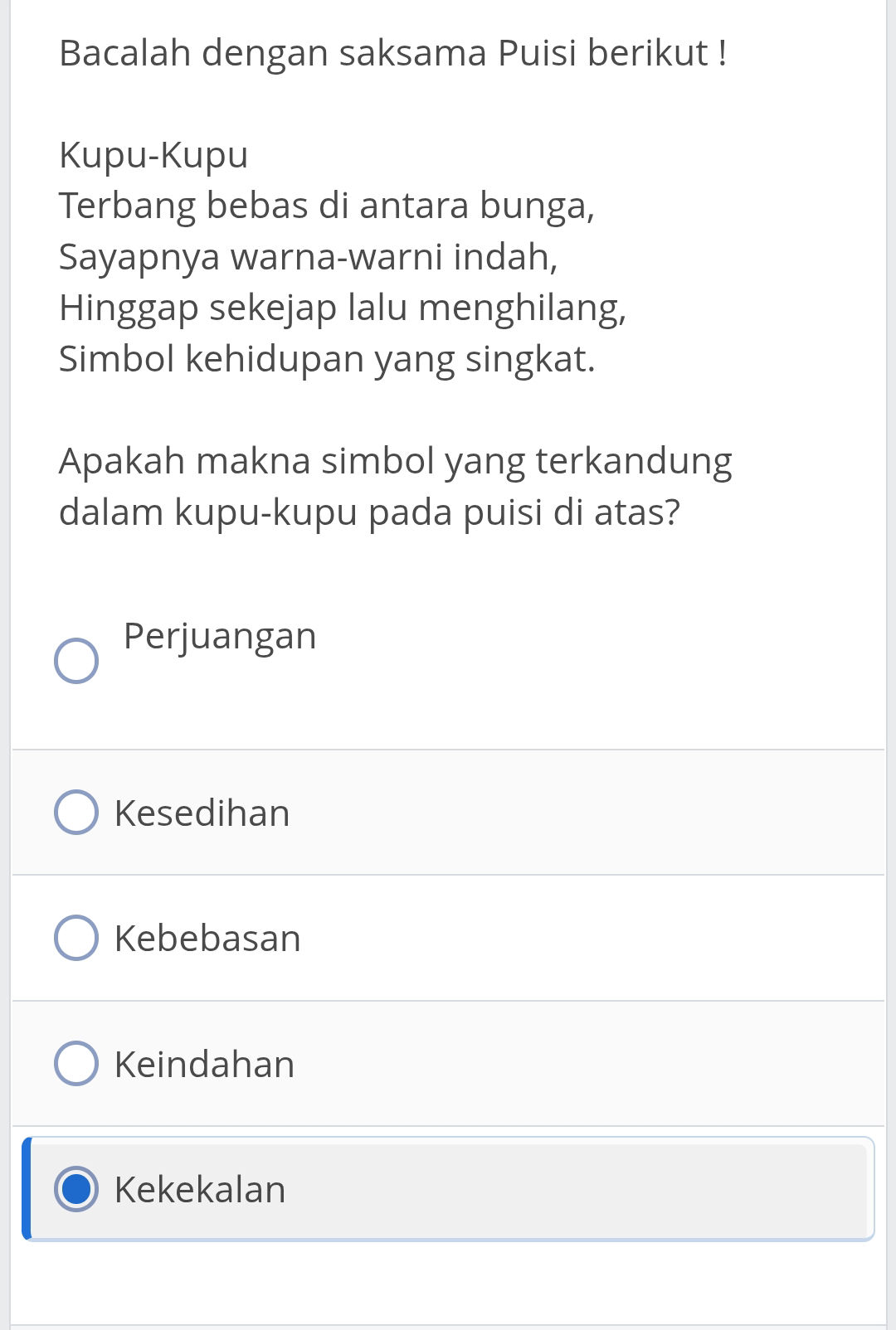 Bacalah dengan saksama Puisi berikut ! | StudyX