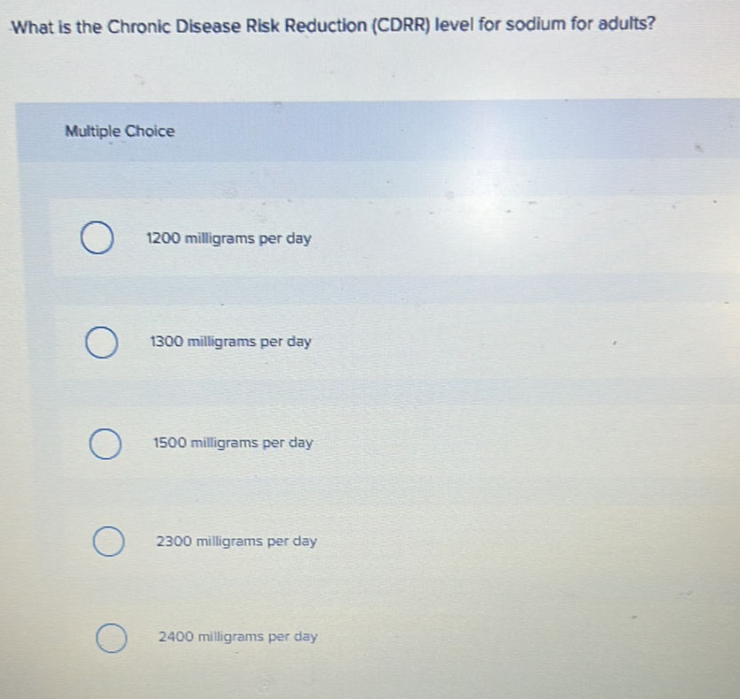 What is the Chronic Disease Risk Reduction | StudyX