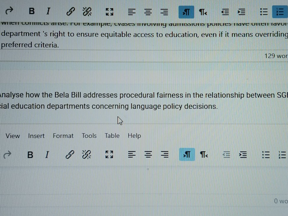 Analyse how the Bela Bill addresses | StudyX