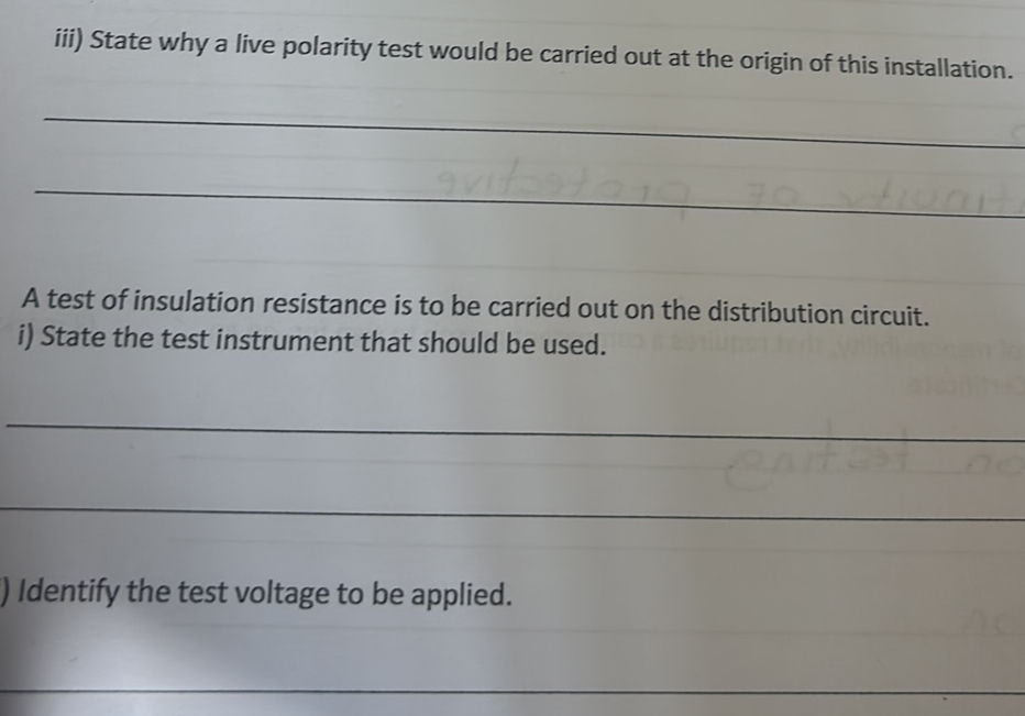 iii) State why a live polarity test would be | StudyX