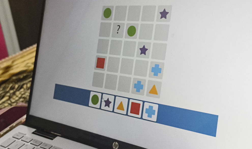 Identify the missing shape. [Grid with | StudyX