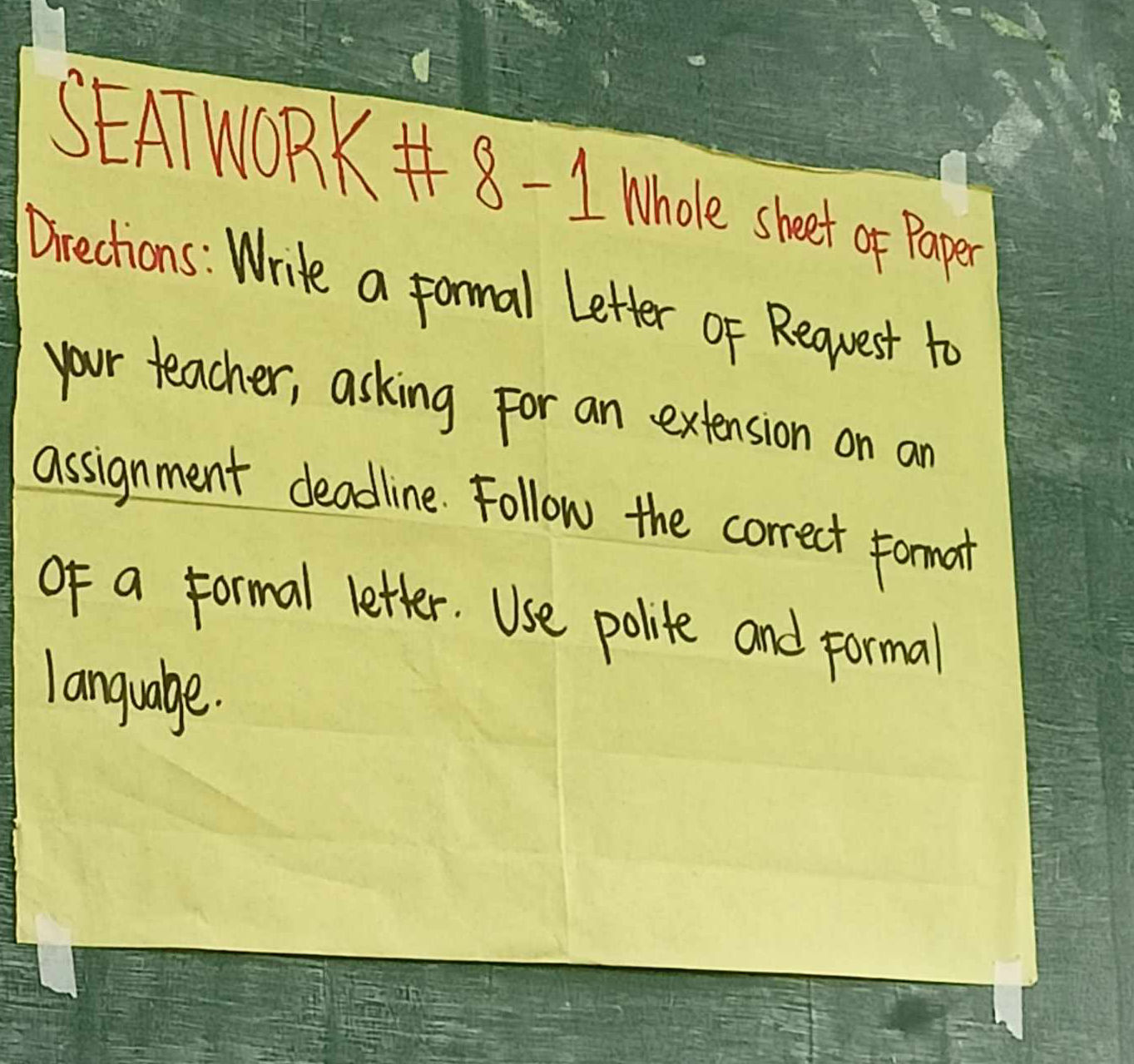 SEATWORK # 8-1 Whole sheet of Paper | StudyX