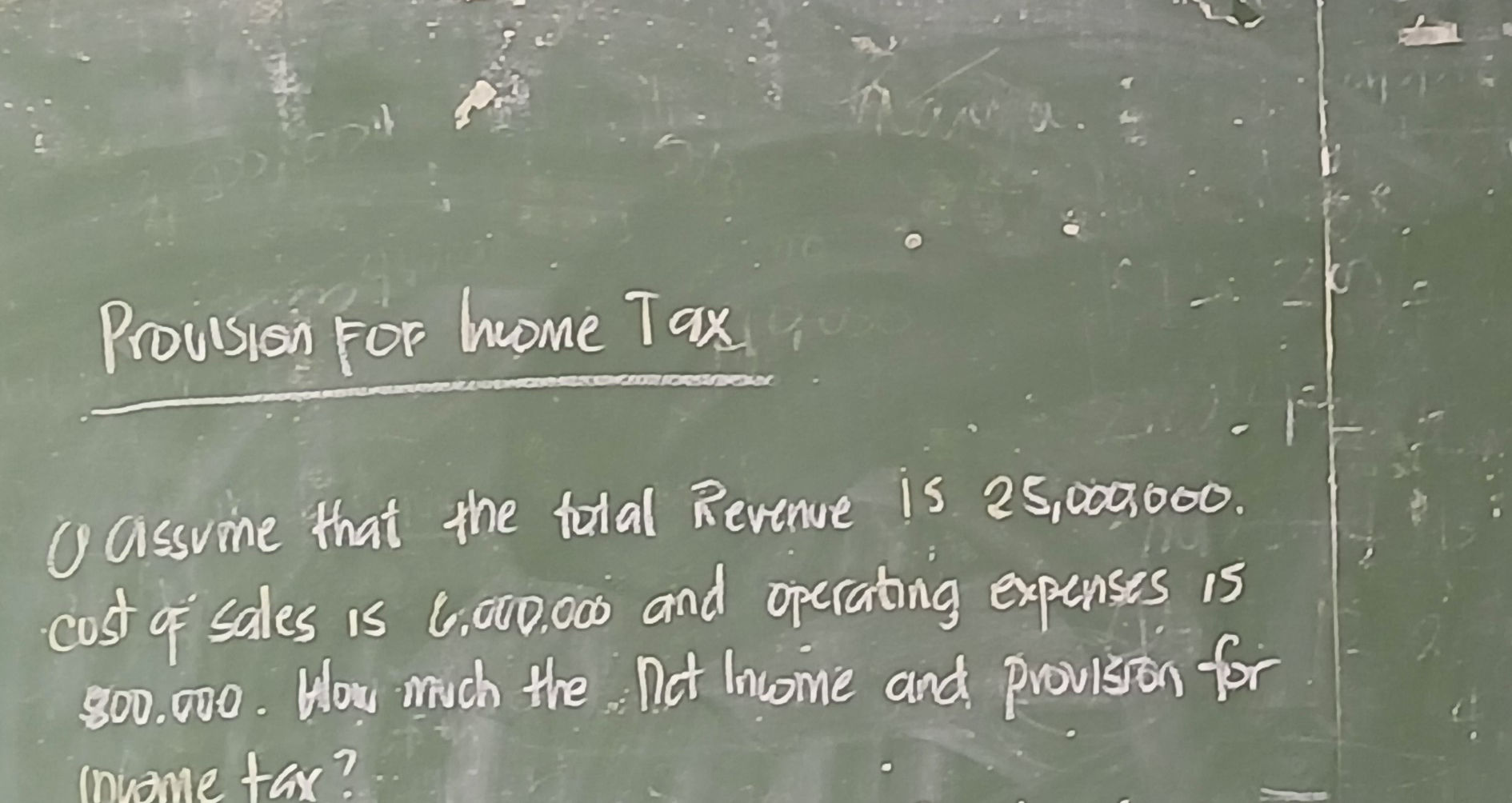 Provision for income Tax Assume that the | StudyX