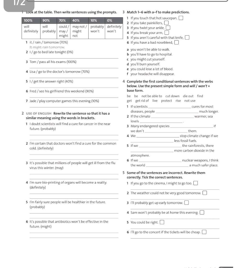 1 Look at the table. Then write sentences | StudyX