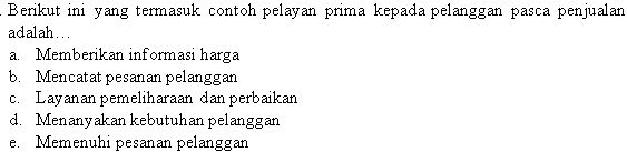 Berikut ini yang termasuk contoh pelayan | StudyX