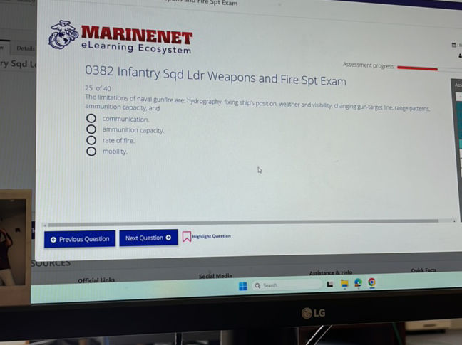 The limitations of naval gunfire are: | StudyX