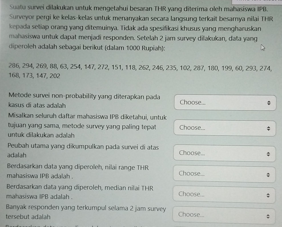Suatu survei dilakukan untuk mengetahui | StudyX