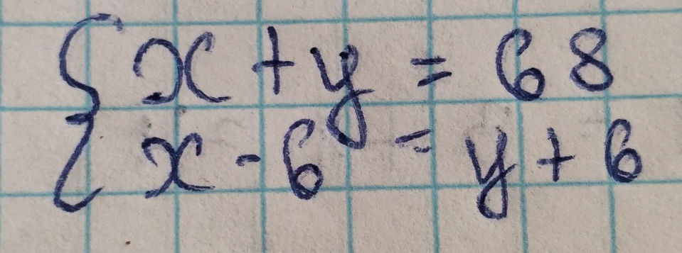 Solving System of Equations: x + y = 68 and | StudyX