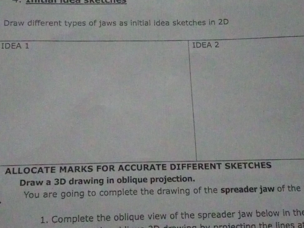 Draw different types of jaws as initial idea