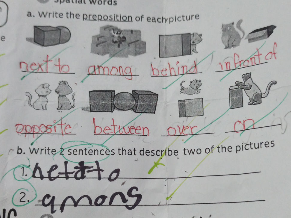 a. Write the preposition of each picture | StudyX