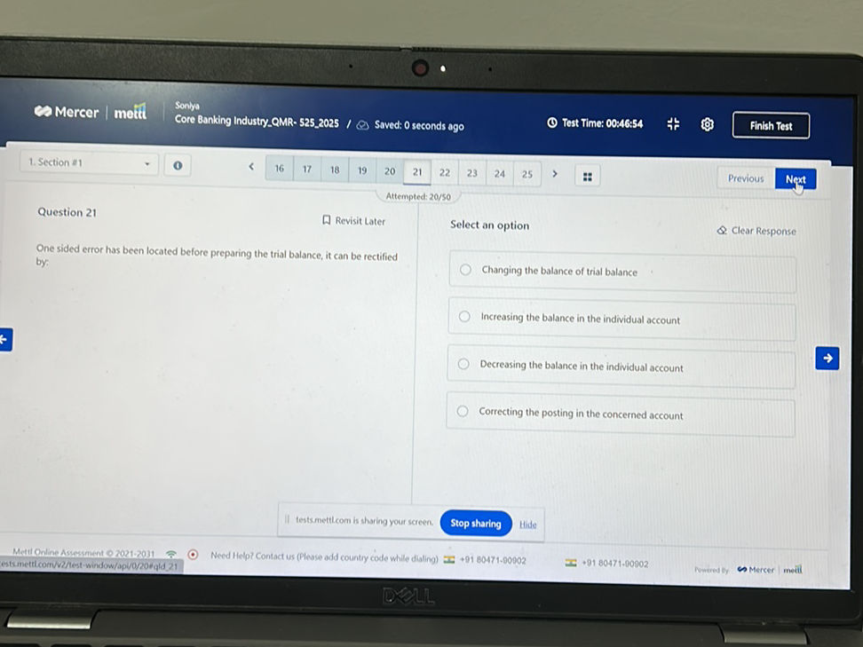 Question 21 One sided error has been located | StudyX