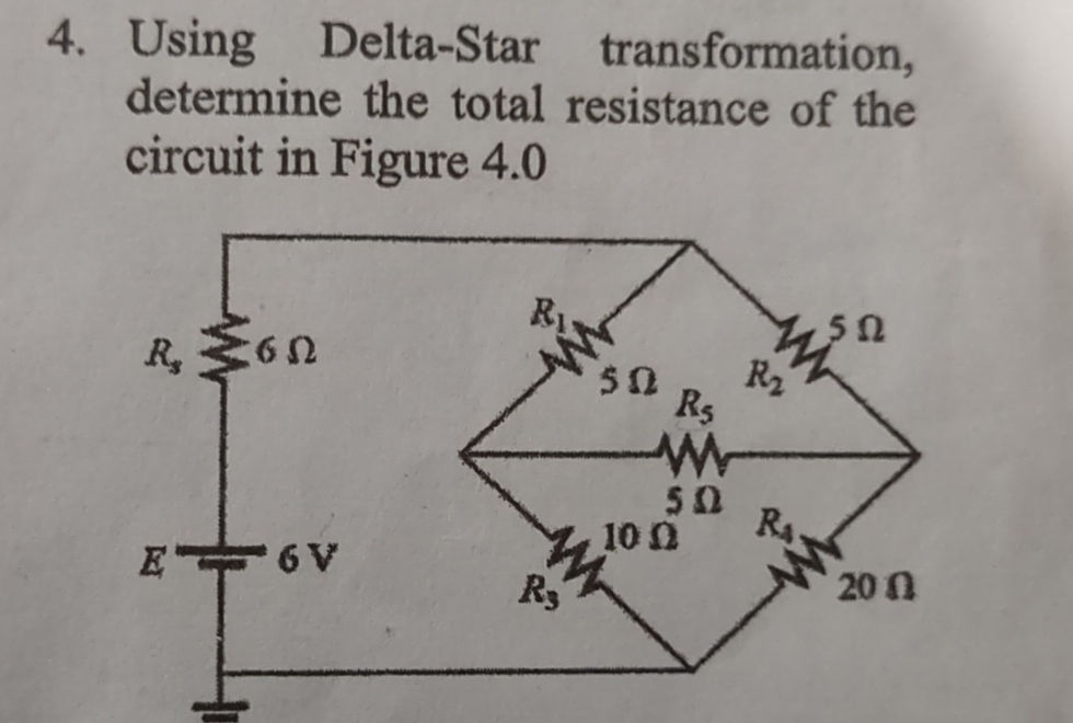 4. Using Delta-Star transformation, | StudyX