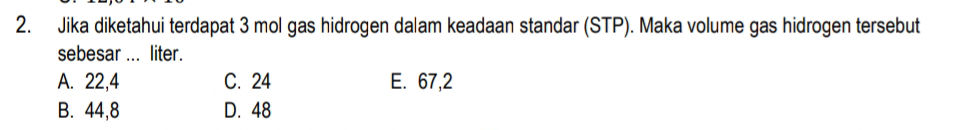 2. Jika diketahui terdapat 3 mol gas | StudyX