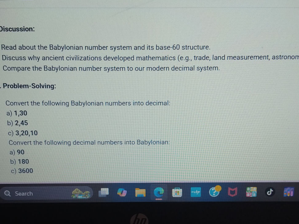 Convert the following Babylonian numbers | StudyX