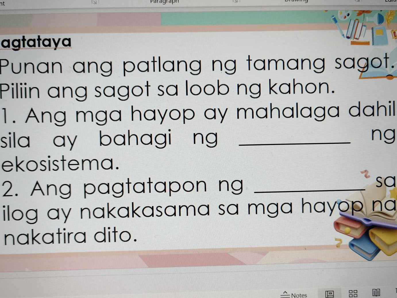 Punan ang patlang ng tamang sagot. Piliin | StudyX