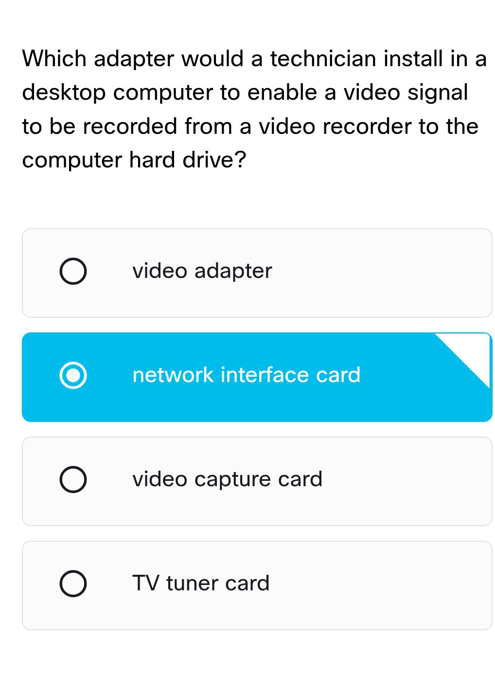 Which adapter would a technician install in