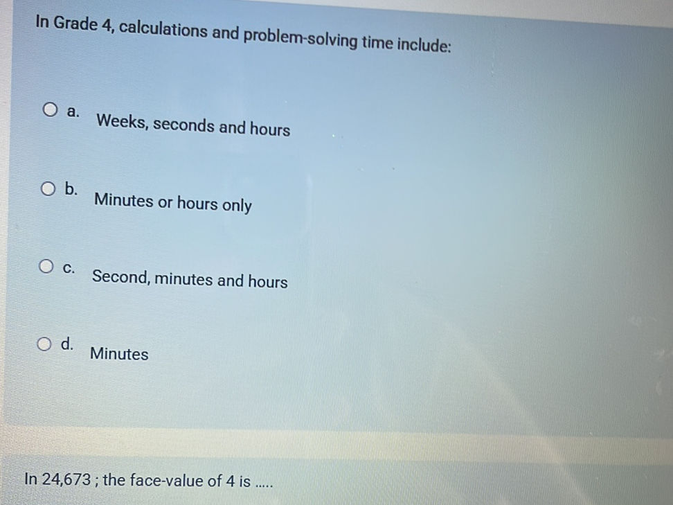 In Grade 4, calculations and problem-solving | StudyX